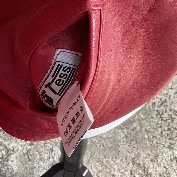 Tess | Jackets & Coats | Tess Red Sheepskin Leather Jacket Reversible ...